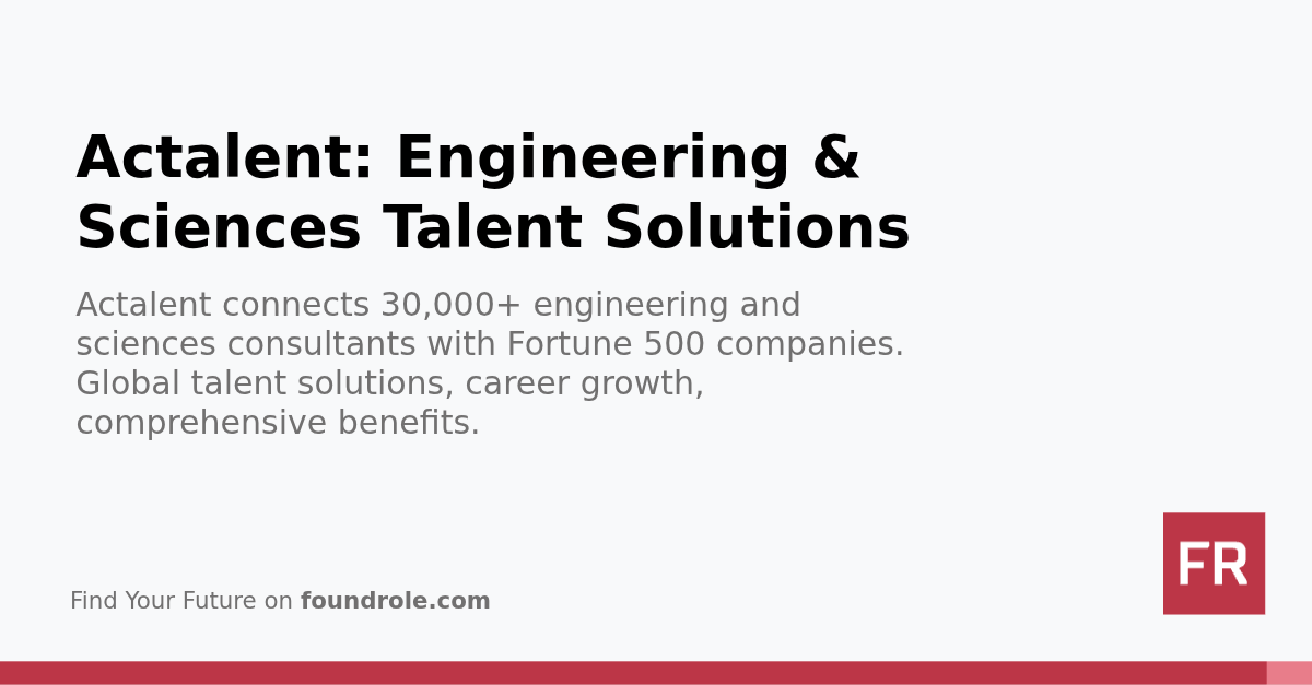 Actalent: Global Leader in Engineering & Sciences Careers