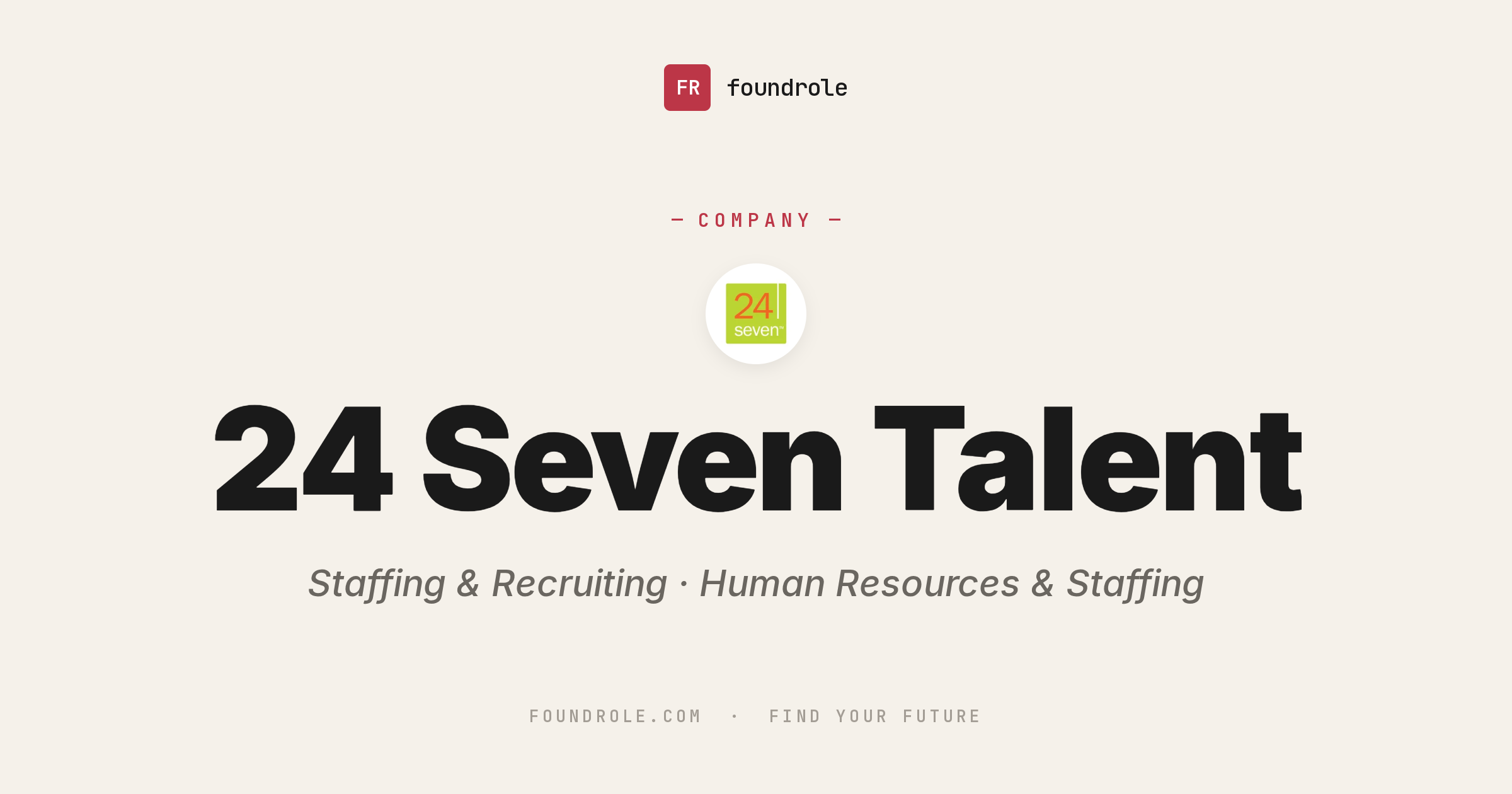 24 Seven Talent Jobs & Careers — Creative Staffing
