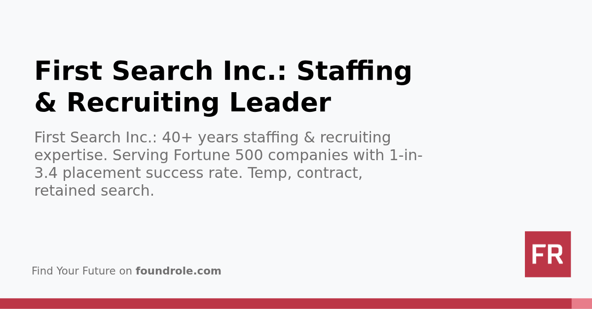 First Search Inc: Leading Staffing & Recruiting Solutions