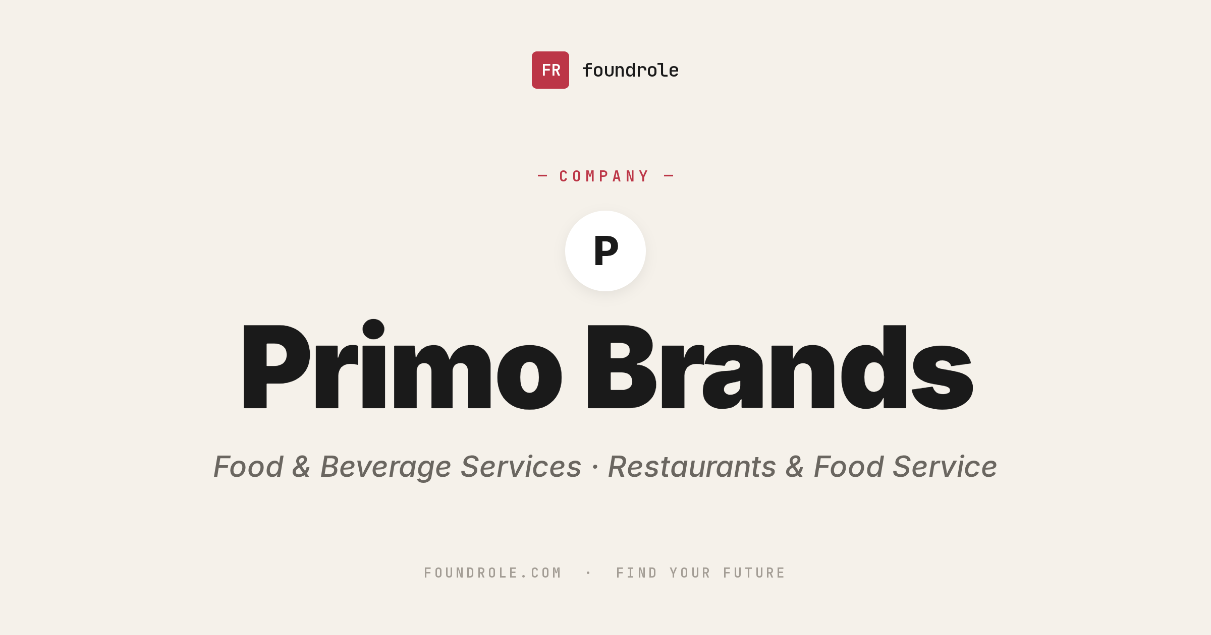 Primo Brands Jobs & Careers — Water & Beverage Company