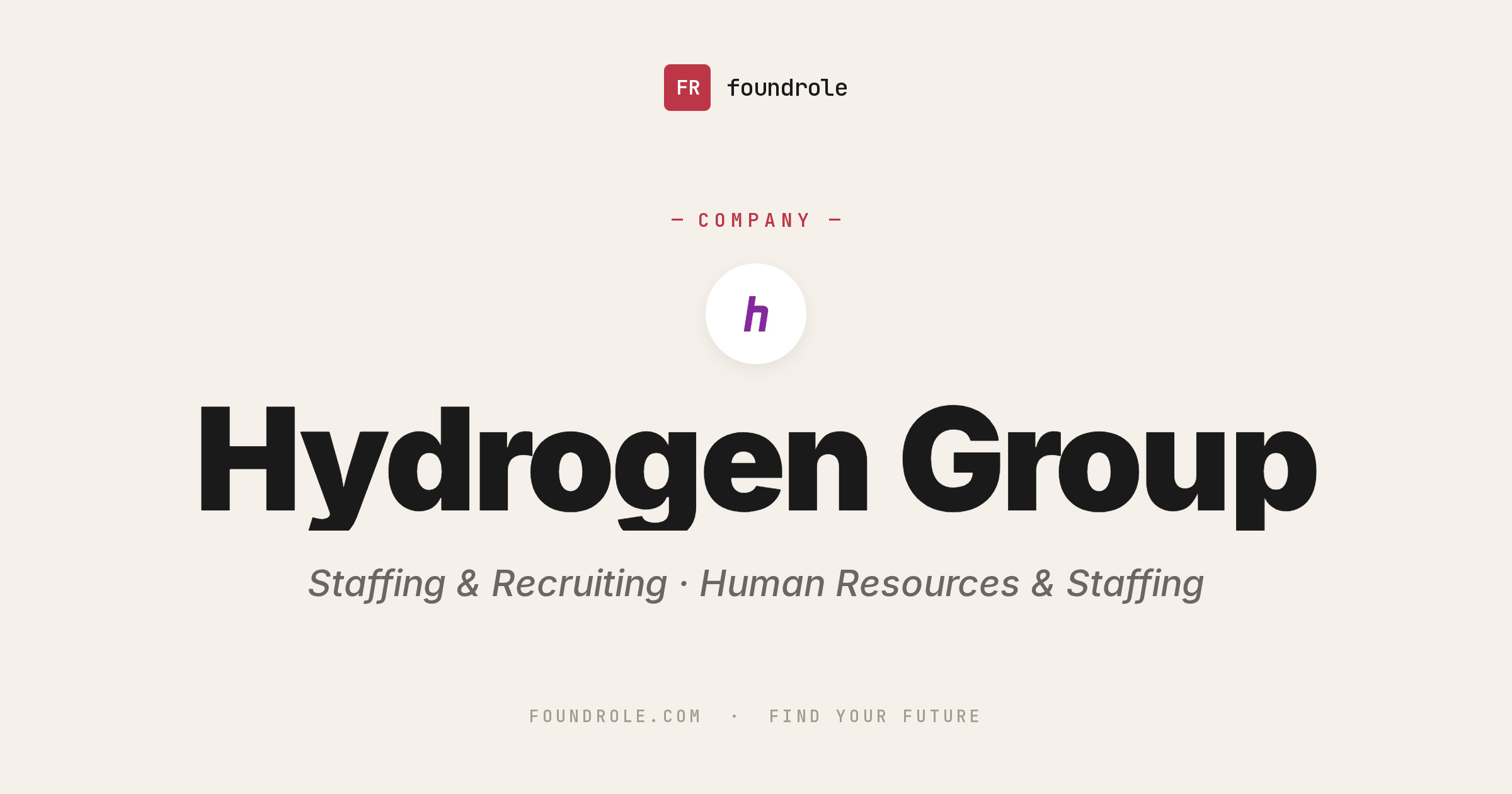 Hydrogen Group: Global Specialist Recruitment