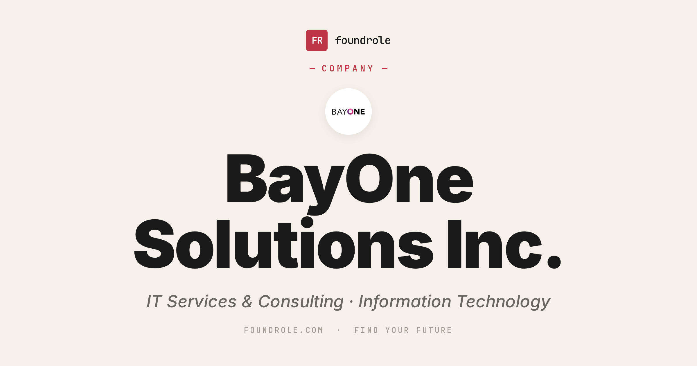 BayOne Solutions Jobs & Careers — IT Staffing & Consulting
