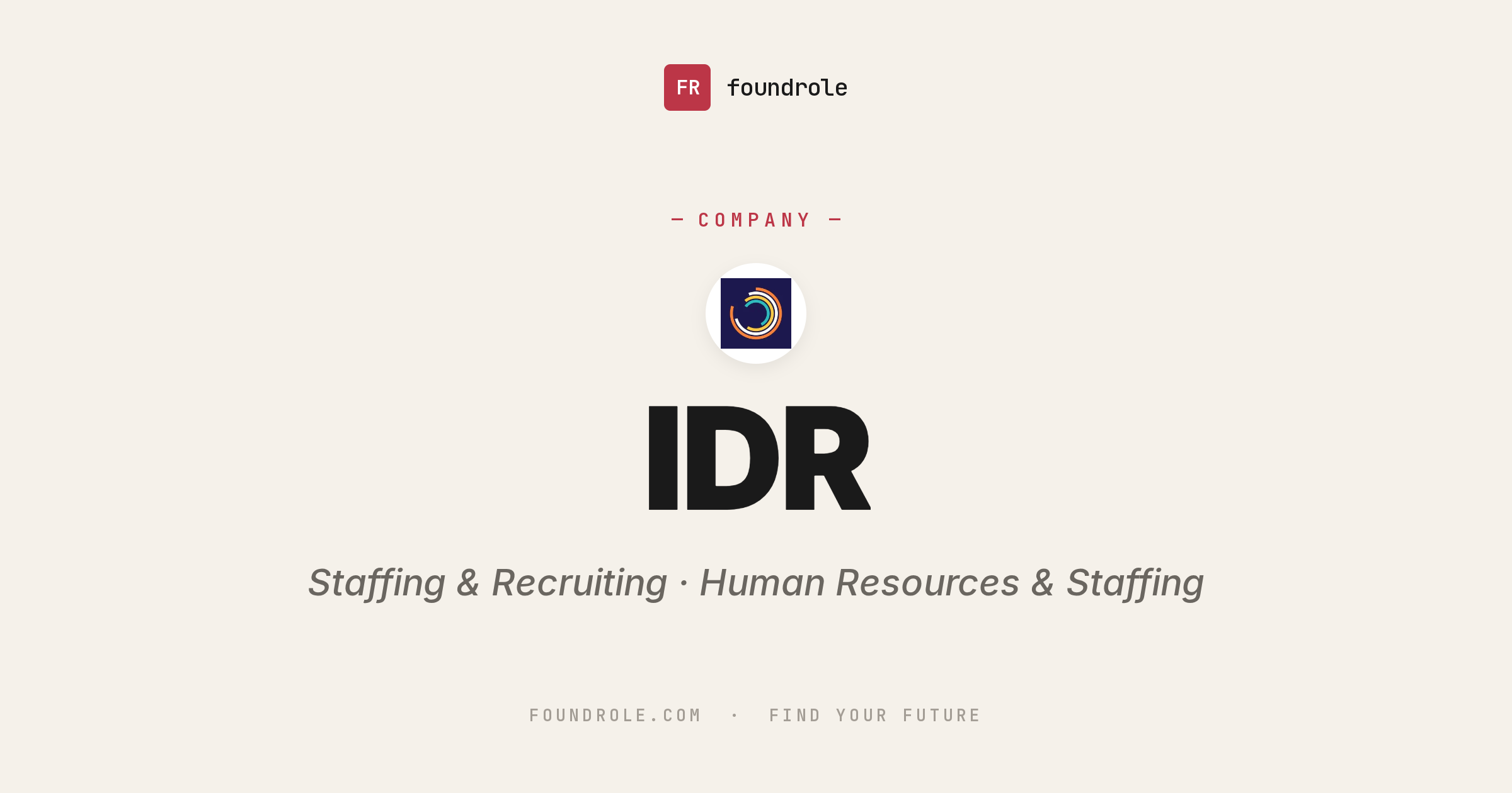 IDR, Inc. Jobs & Careers — IT Staffing & Recruiting