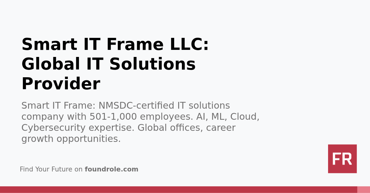 Smart IT Frame LLC: Leading IT Solutions & Technology Services