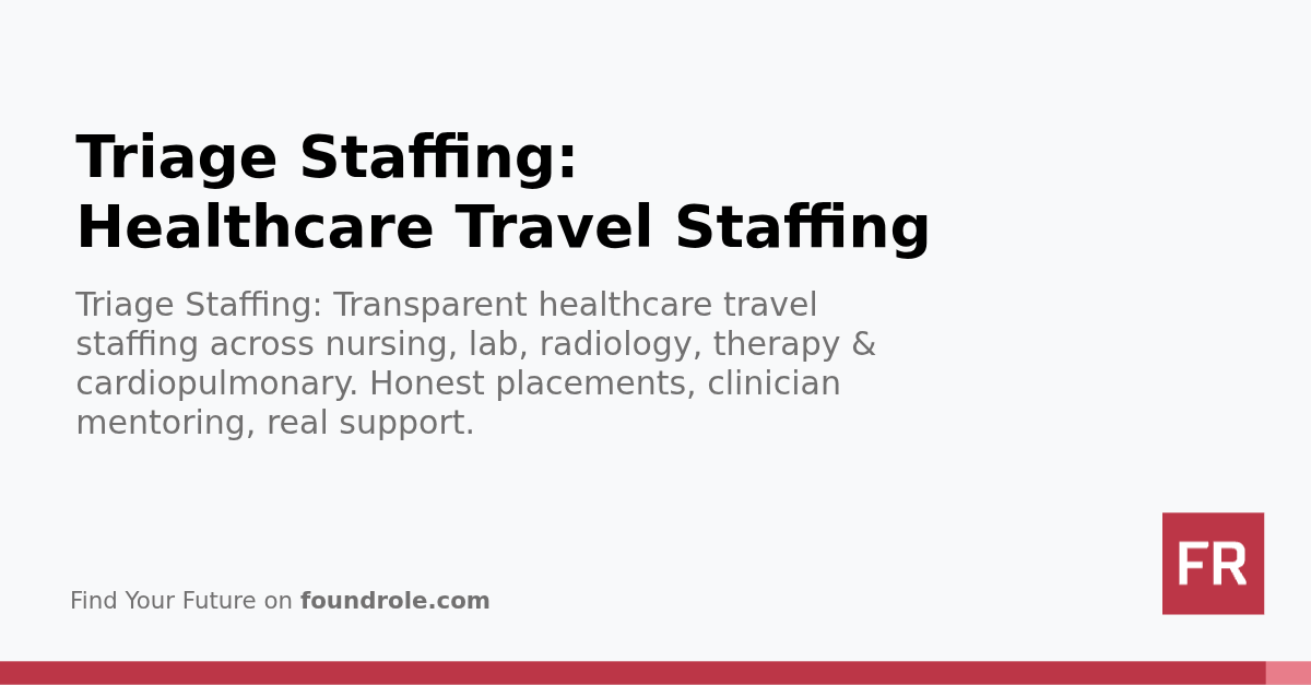 Triage Staffing: Leading Healthcare Staffing Agency for Travel Nurses ...