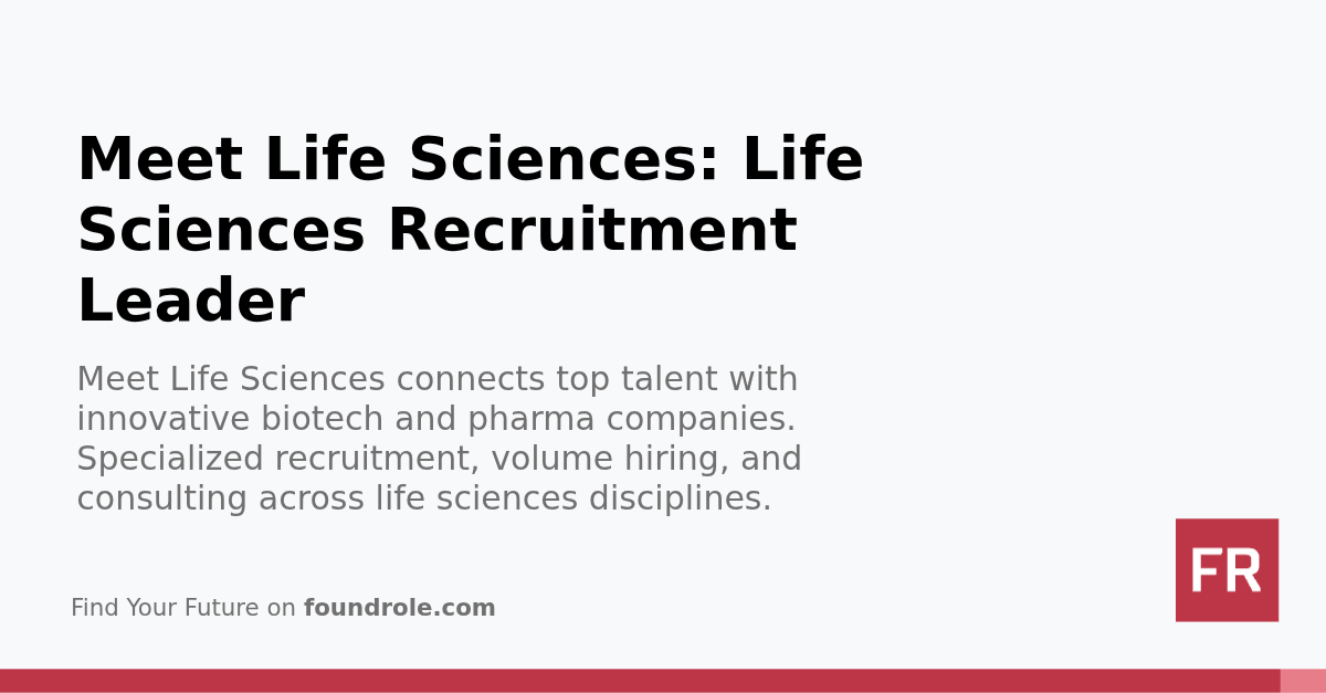 Meet Life Sciences: Life Sciences Recruitment & Staffing Leader