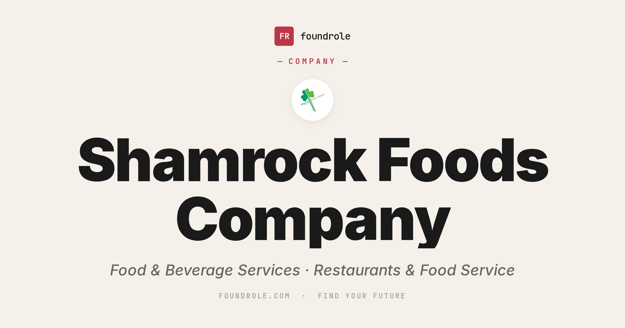 Shamrock Foods Company Jobs & Careers — Food & Dairy