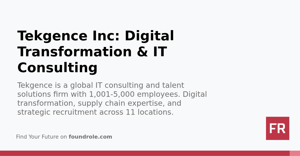 Tekgence Inc: Digital Transformation & IT Consulting
