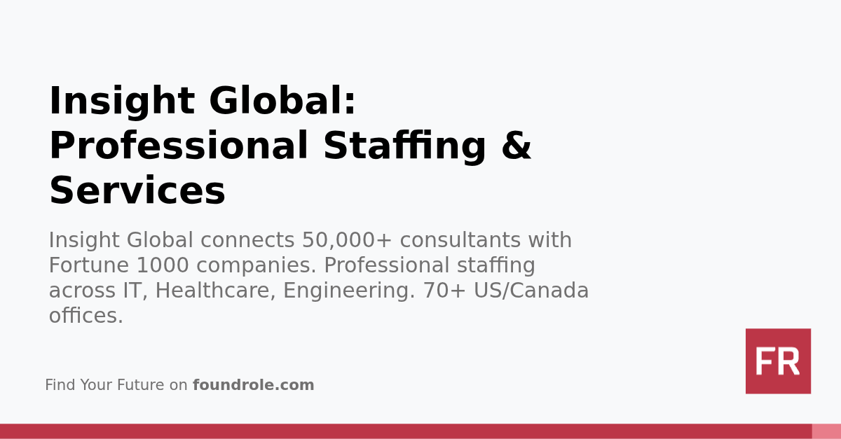 Insight Global: IT & Staffing Careers USA