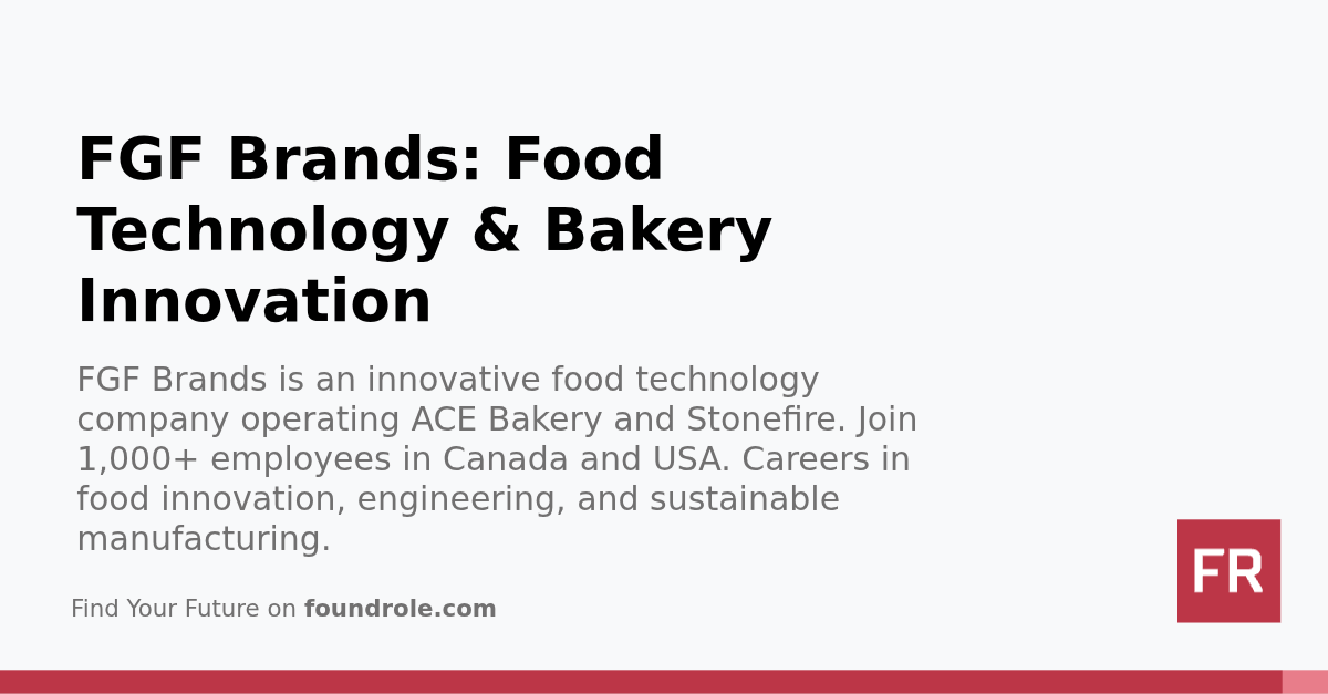 FGF Brands: Food Technology & Bakery Innovation
