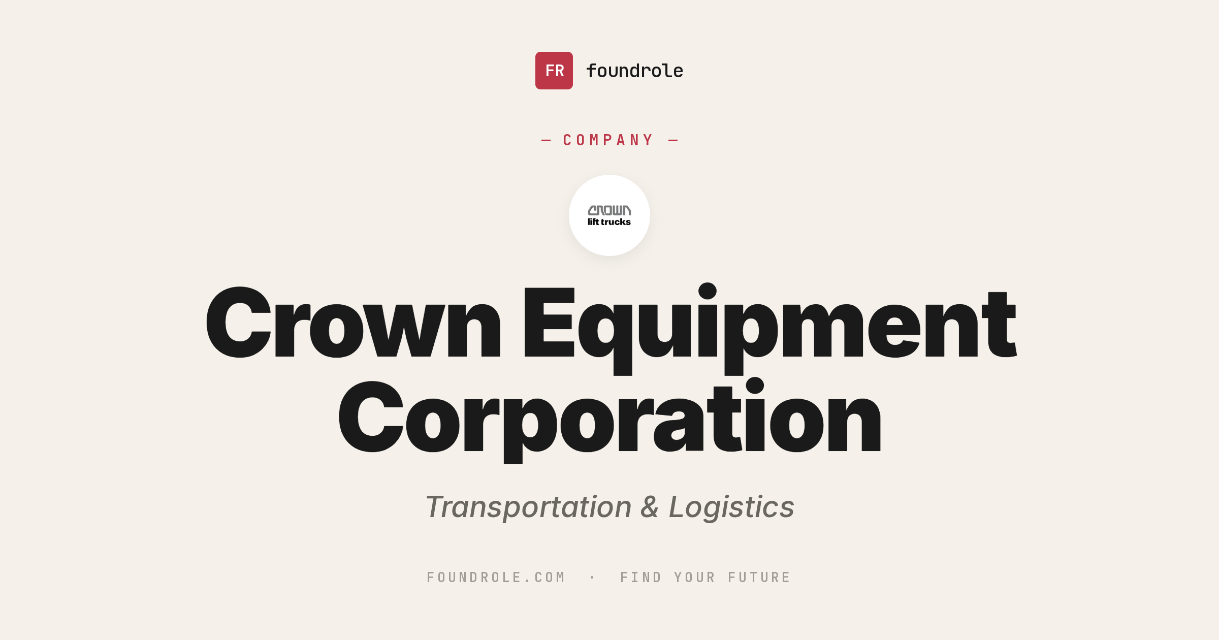 Crown Equipment Corporation: Global Leader in Material Handling