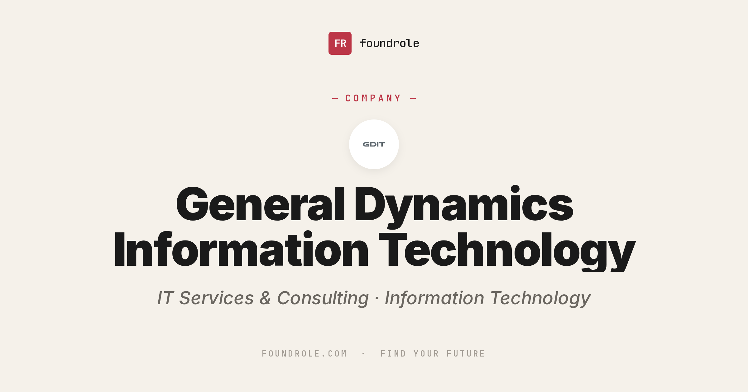 GDIT: Government Technology Solutions Leader