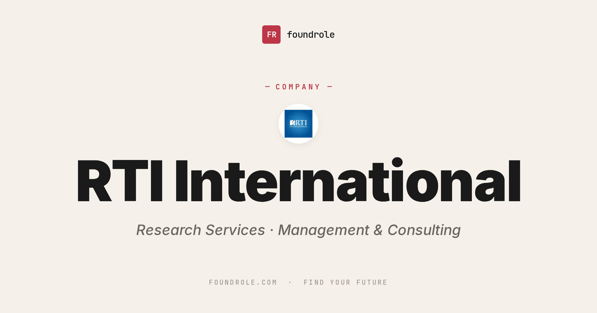 RTI International: Leading Research Institute & Science Careers