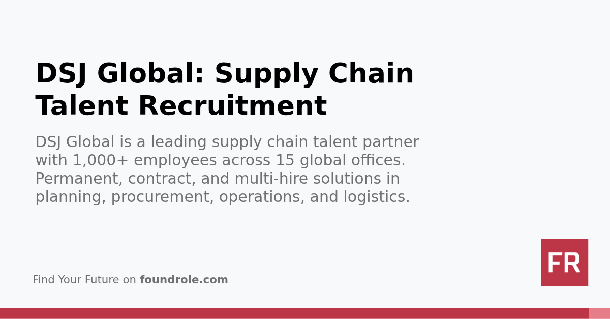 DSJ Global: Supply Chain Talent Recruitment